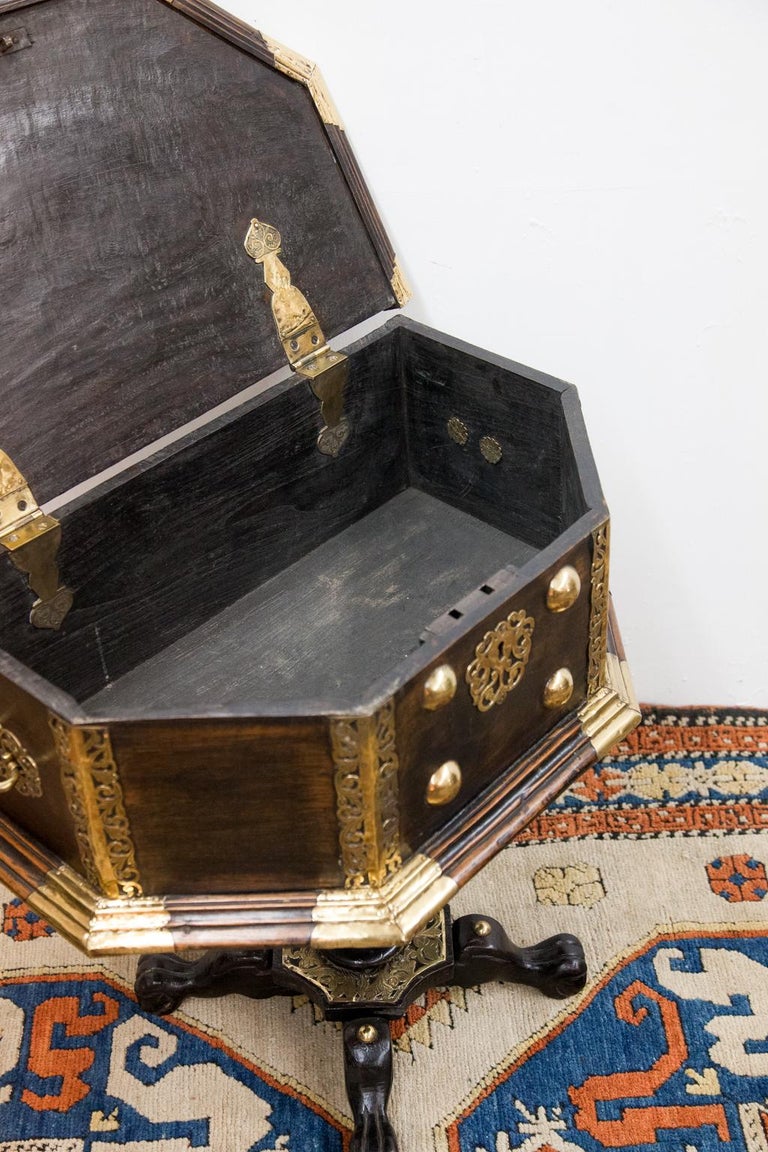 Engraved Brass Zanzibar Chest on Base at 1stDibs