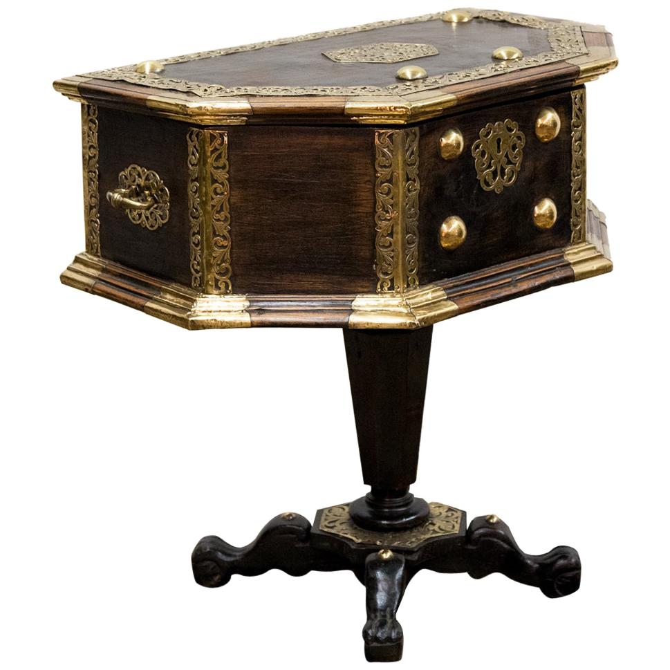 Engraved Brass Zanzibar Chest on Base at 1stDibs