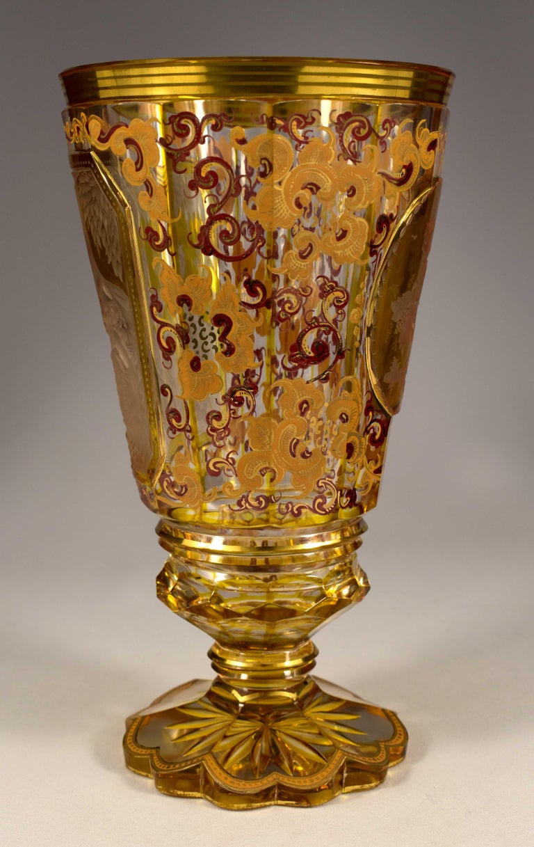 Engraved Goblet with Erotic Motif 1900-1950 Satyr Cupid and Sleeping ...