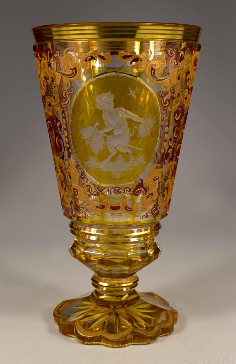 Engraved Goblet with Erotic Motif 1900-1950 Satyr Cupid and Sleeping ...