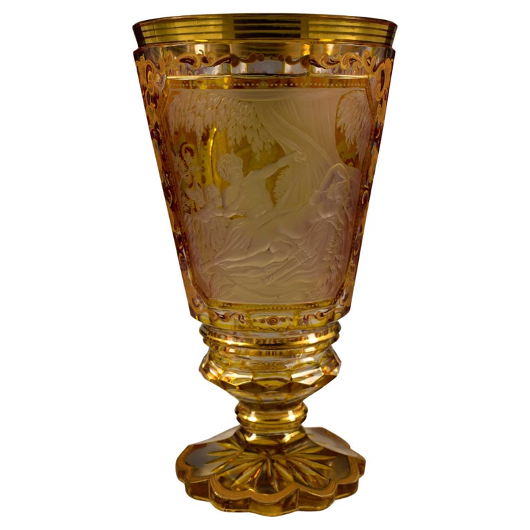Engraved Goblet with Erotic Motif 1900-1950 Satyr Cupid and Sleeping ...