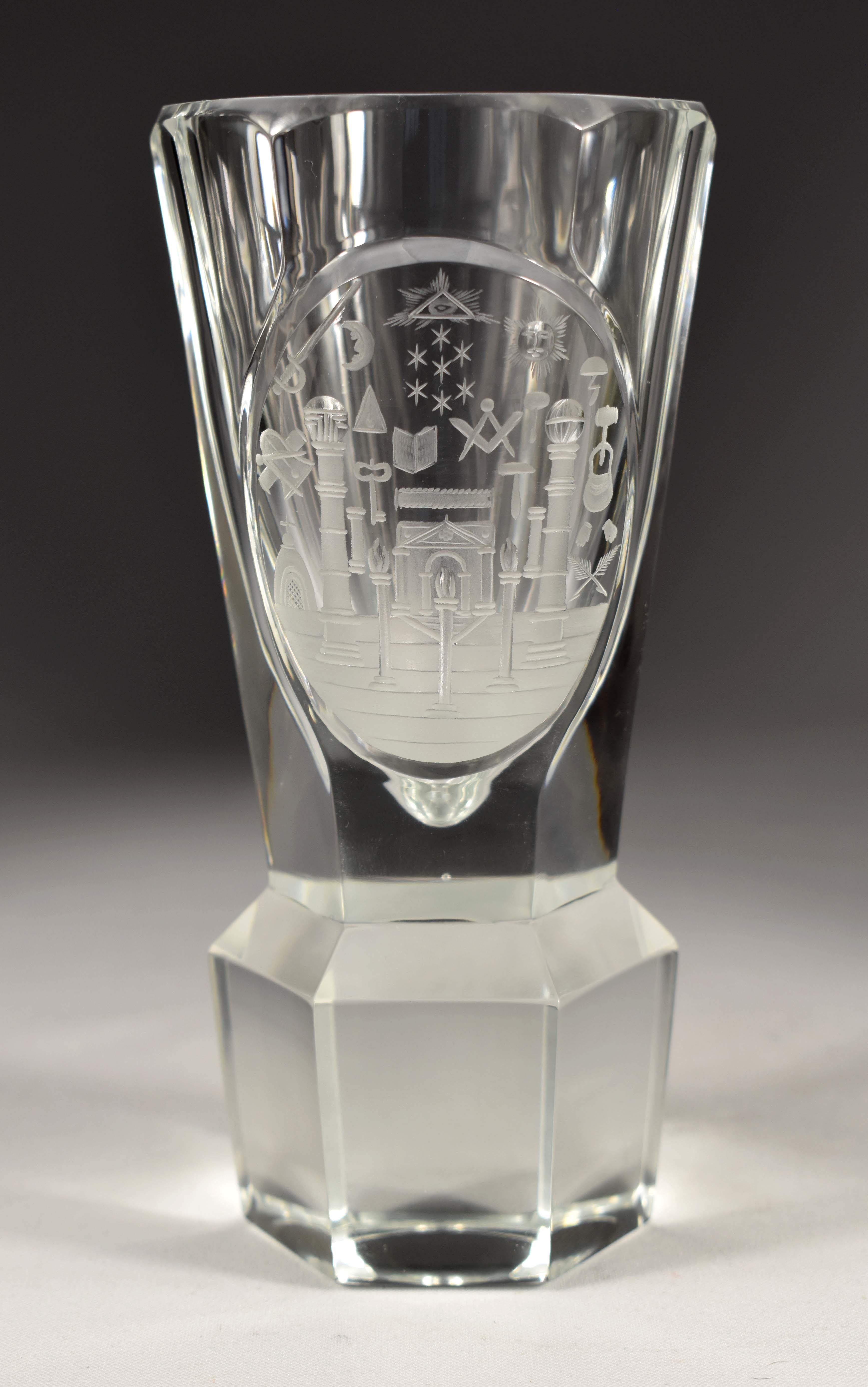 Engraved Goblet with Symbolism of Freemasons, 20th Century at 1stDibs ...