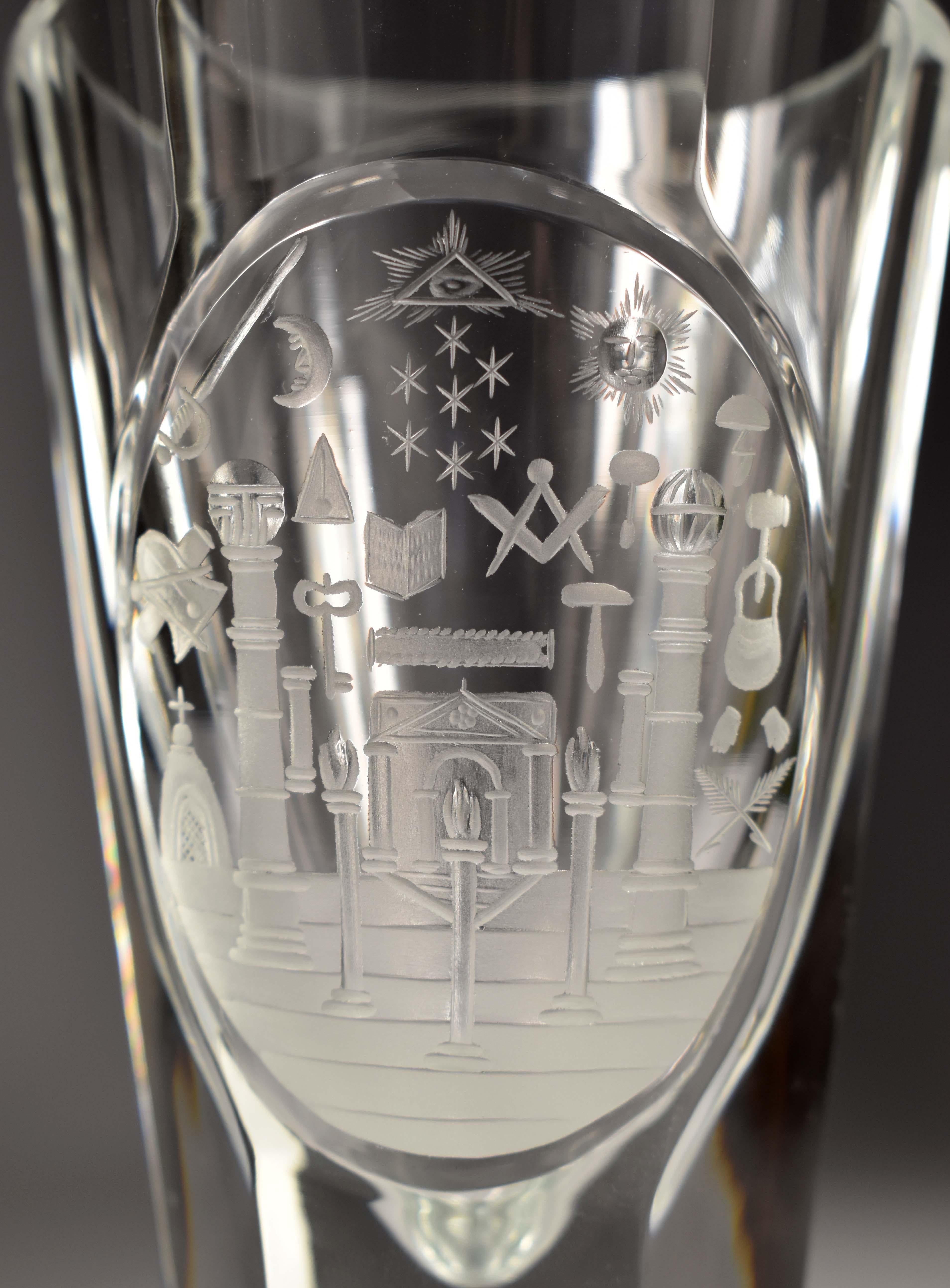 Engraved Goblet with Symbolism of Freemasons, 20th Century at 1stDibs ...