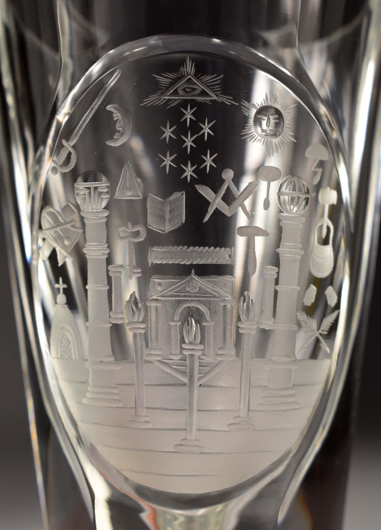 Engraved Goblet with Symbolism of Freemasons 20th century For Sale at ...