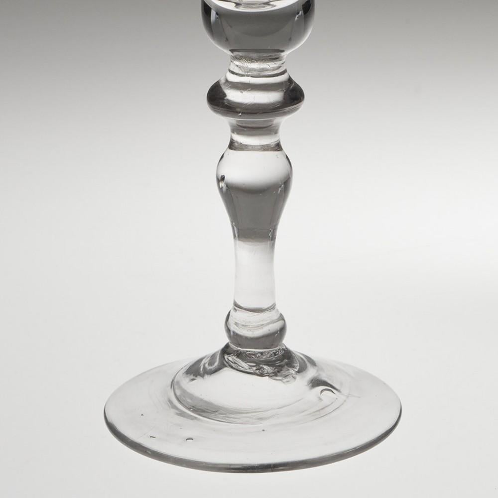 Engraved Light Baluster Wine Glass c1750 For Sale at 1stDibs