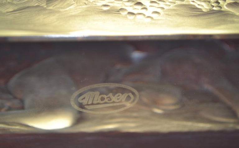 Engraved Signed and Illuminated Neoclassical Moser Glass Sculpture at ...