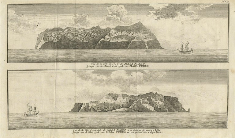 Engraving of Alejandro Selkirk Island, Juan Fernández-archipel, Chile ...