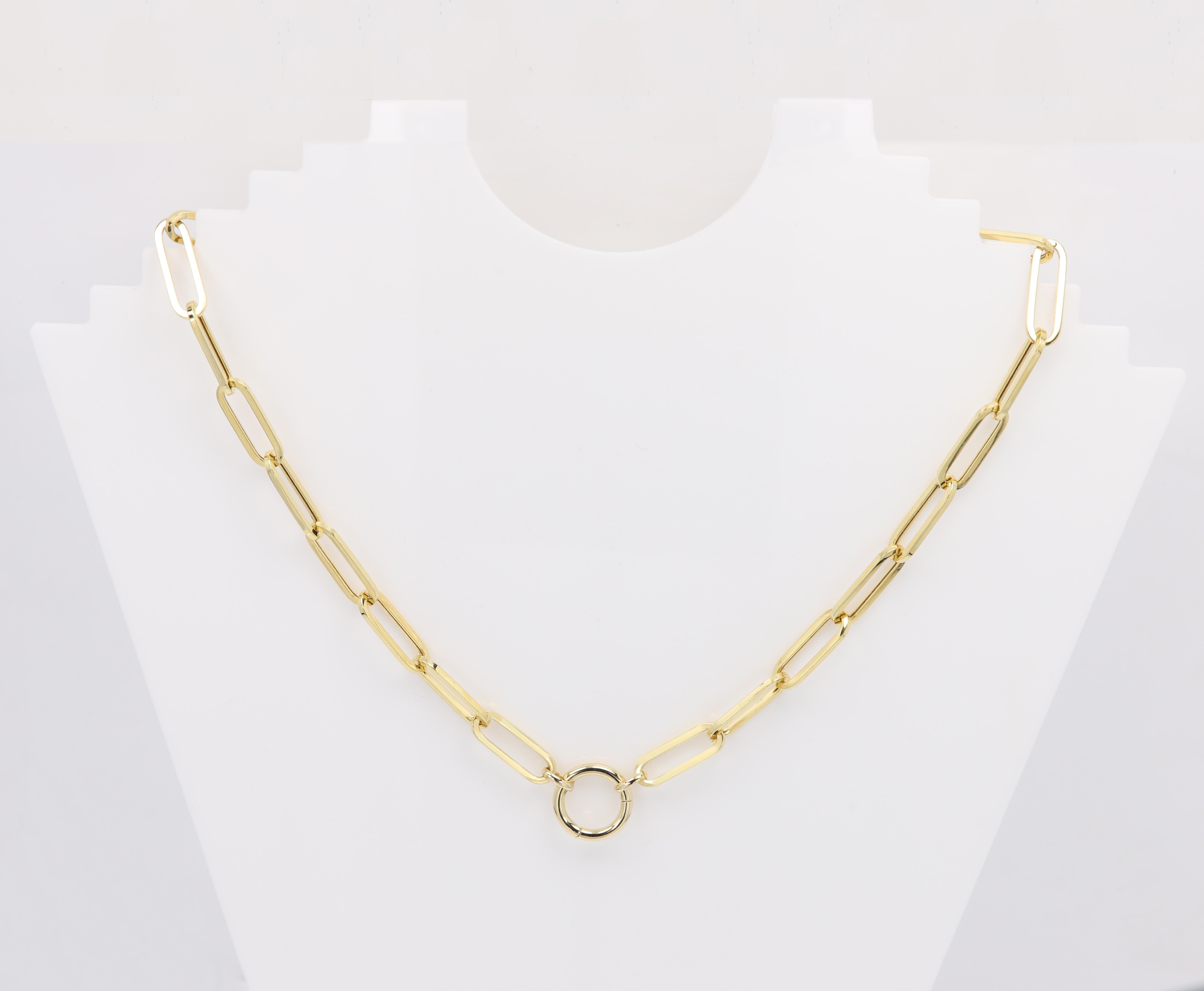 Enhancer Paperclip Necklace Chain 14 Karat Gold Italian Chain with ...