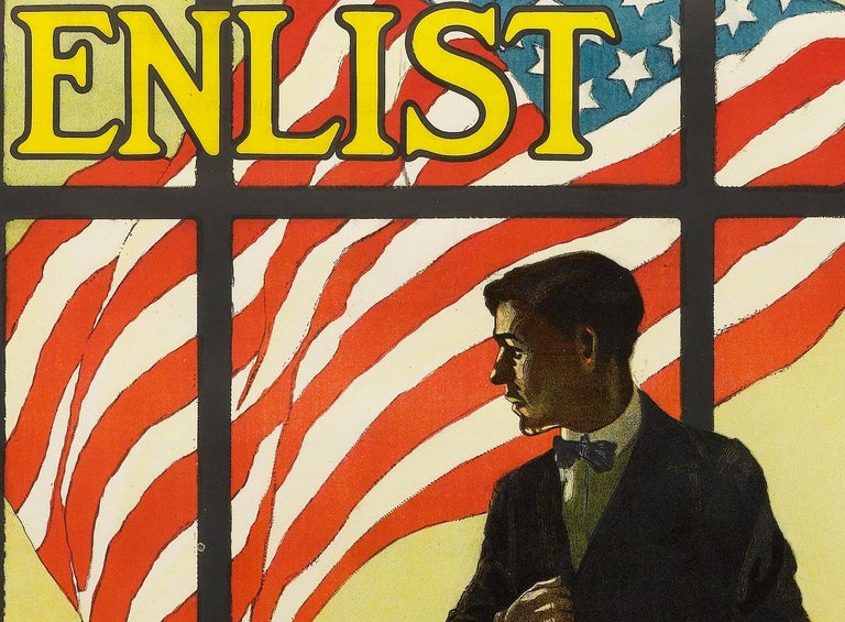 Enlist "On Which Side of the Window are You?" Vintage WWI Poster, 1917 ...