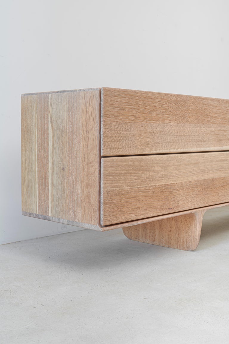 Ennah Solid White Oak Credenza by Izm Design For Sale at 1stDibs