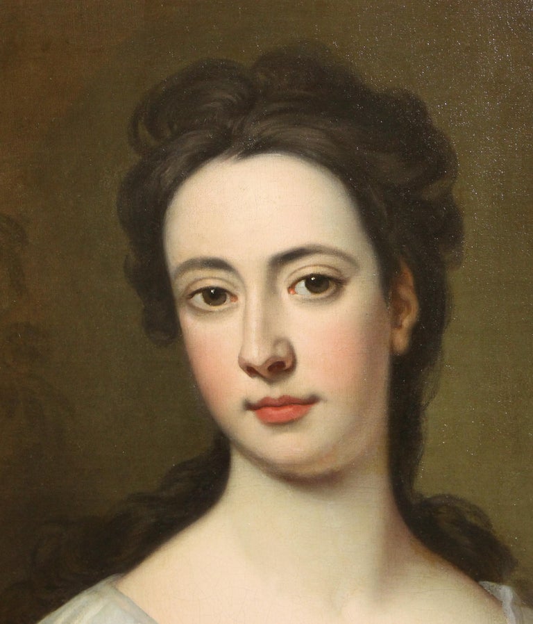 Enoch Seeman - 18th century Portrait of a Lady with a red cloak at 1stDibs