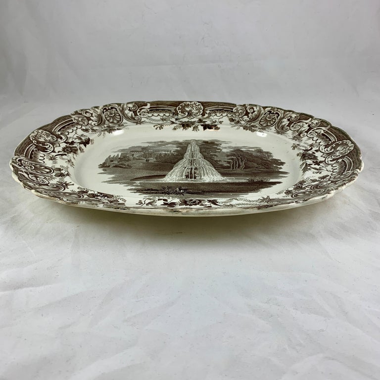 Enoch Wood and Sons English Staffordshire ‘Fountain’ Brown Transferware ...
