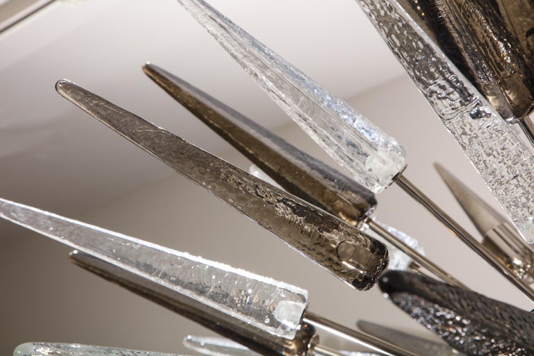 Enormous Clear and Smoke Murano Glass Spike Sputnik Chandelier For Sale ...
