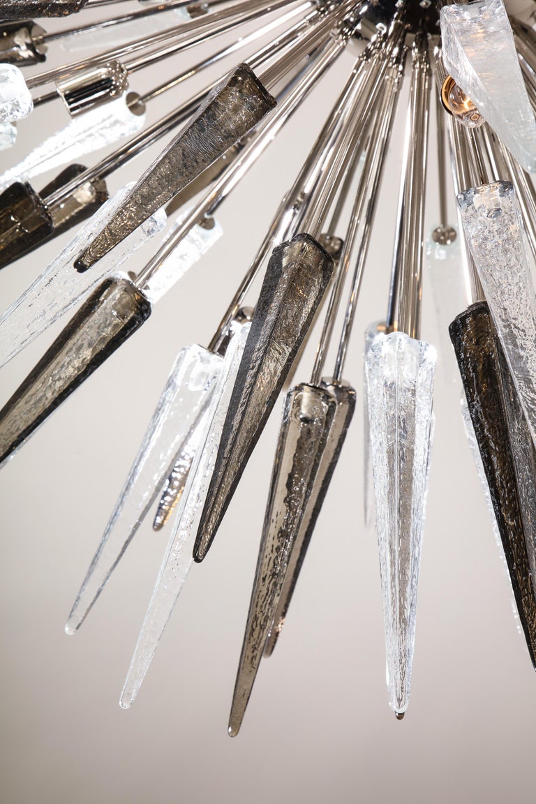 Enormous Clear and Smoke Murano Glass Spike Sputnik Chandelier For Sale ...