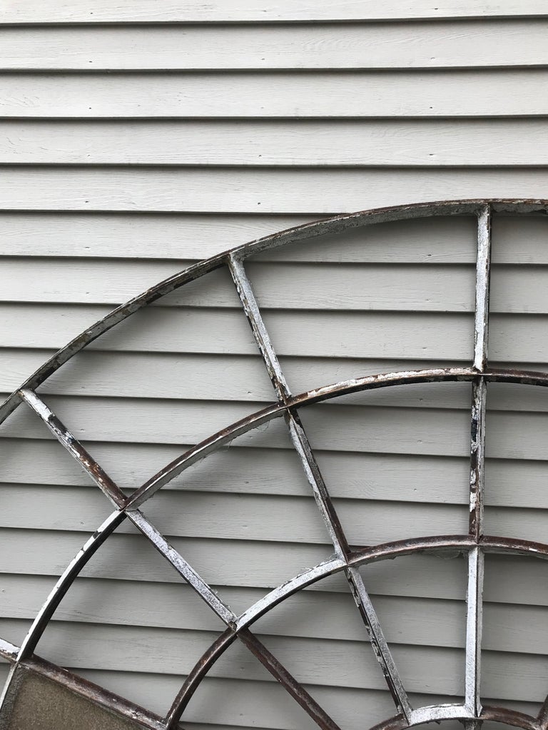Enormous French 19th Century Wrought Iron Demilune Window Frame/Mirror ...