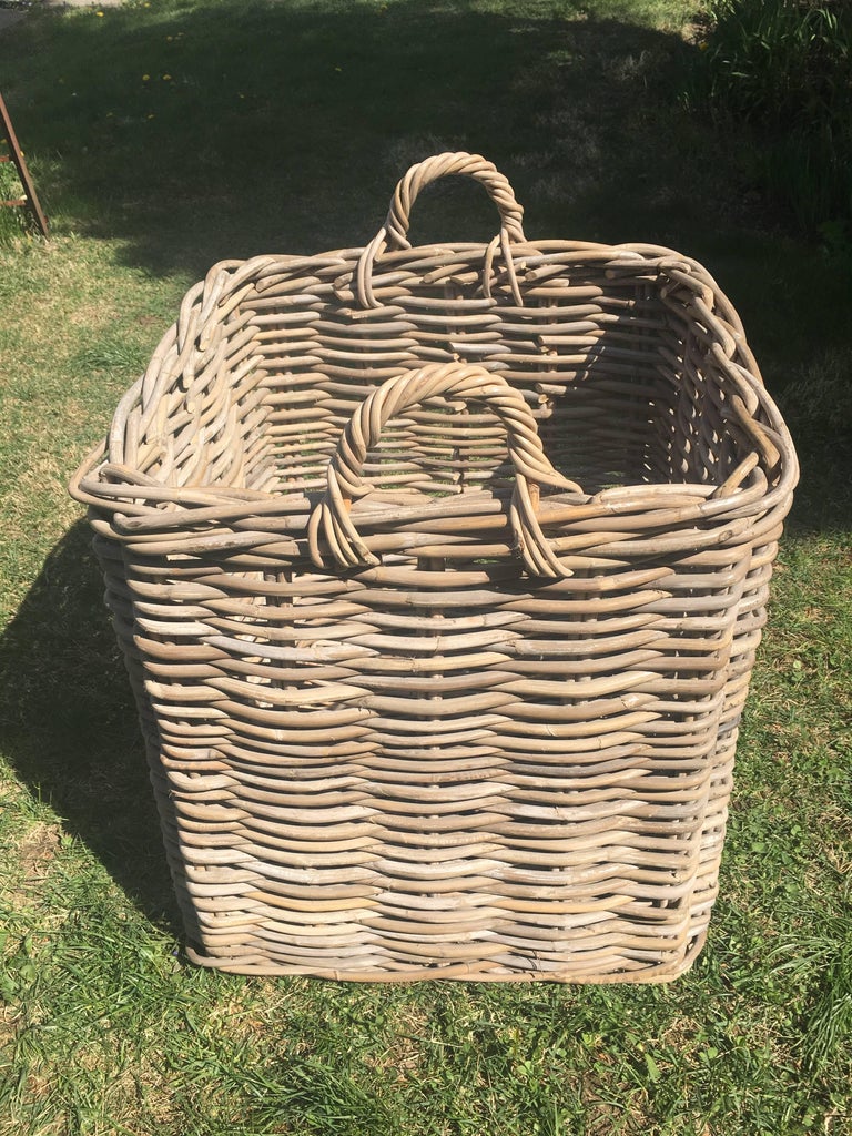 Enormous French Square Wicker Basket with Handles at 1stDibs | french ...