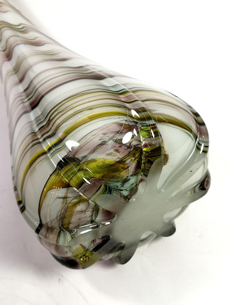 Enormous Hand Made Glass Vase, 1970's For Sale at 1stDibs