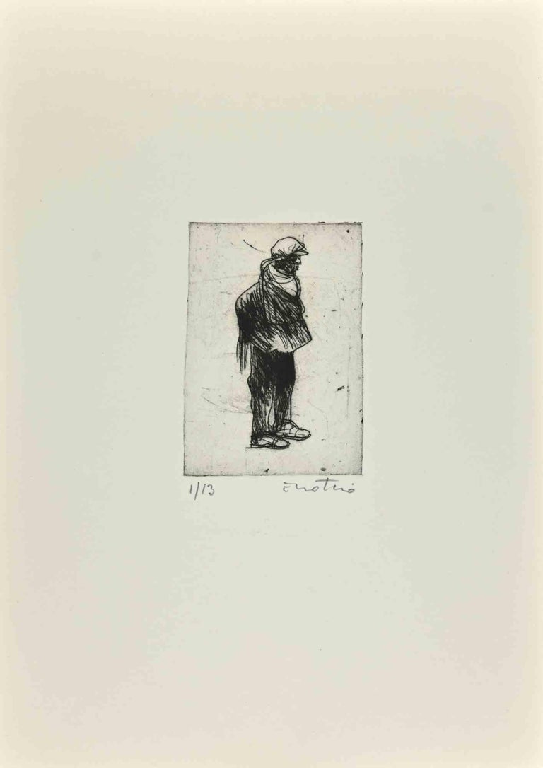 Enotrio Pugliese - Calabrian - Etching by Enotrio Pugliese - 1963 For ...