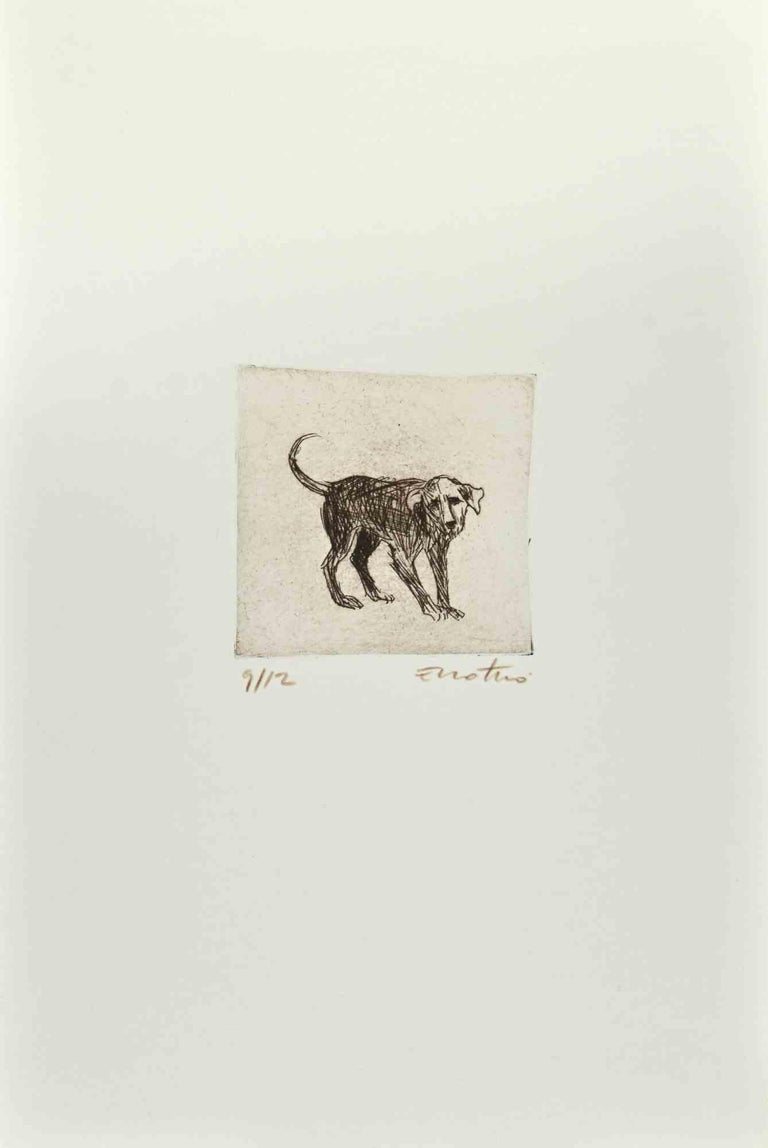 Enotrio Pugliese - Dog - Etching by Enotrio Pugliese - 1963 For Sale at ...