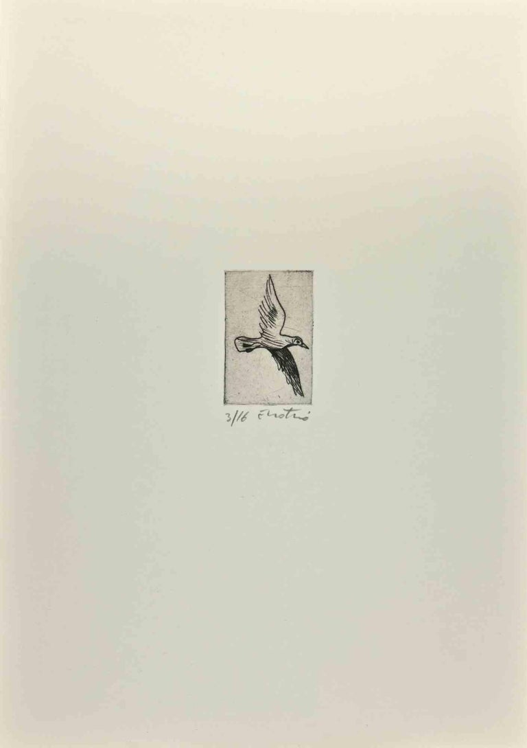 Enotrio Pugliese - Dove - Etching by Enotrio Pugliese - 1963 For Sale ...