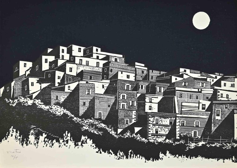 Enotrio Pugliese - Landscape Under The Moon - Screen Print by Enotrio ...