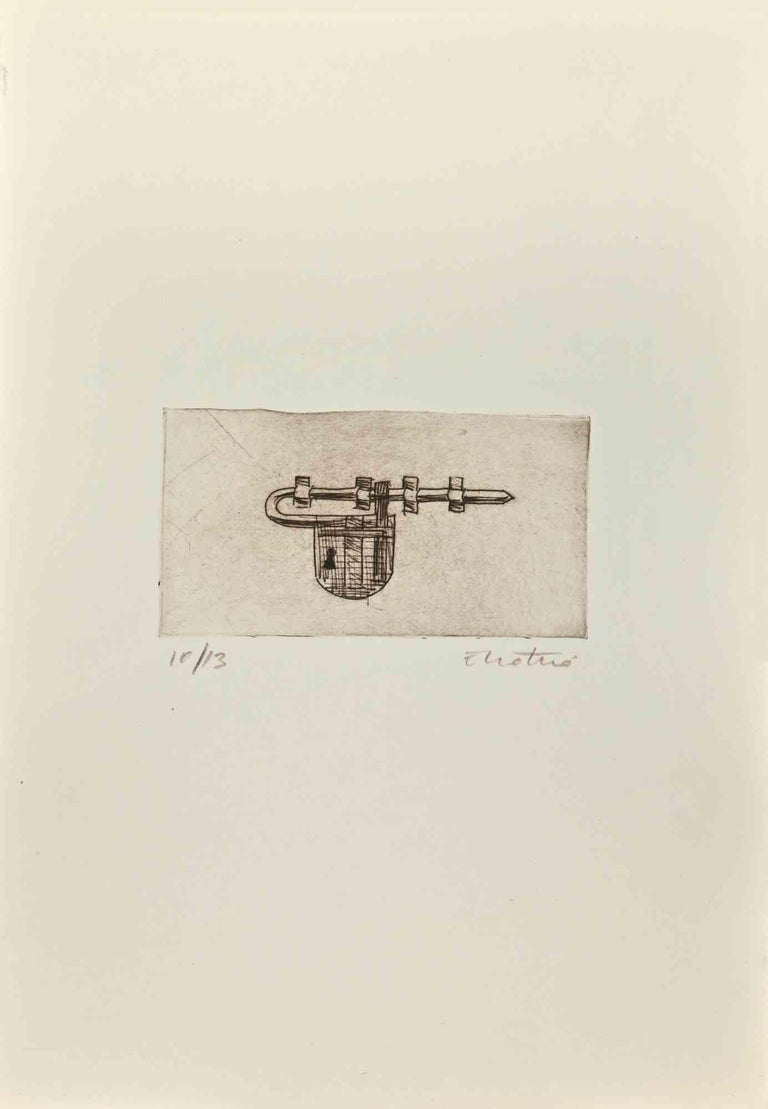 Enotrio Pugliese - Latch - Etching by Enotrio Pugliese - 1963 For Sale ...