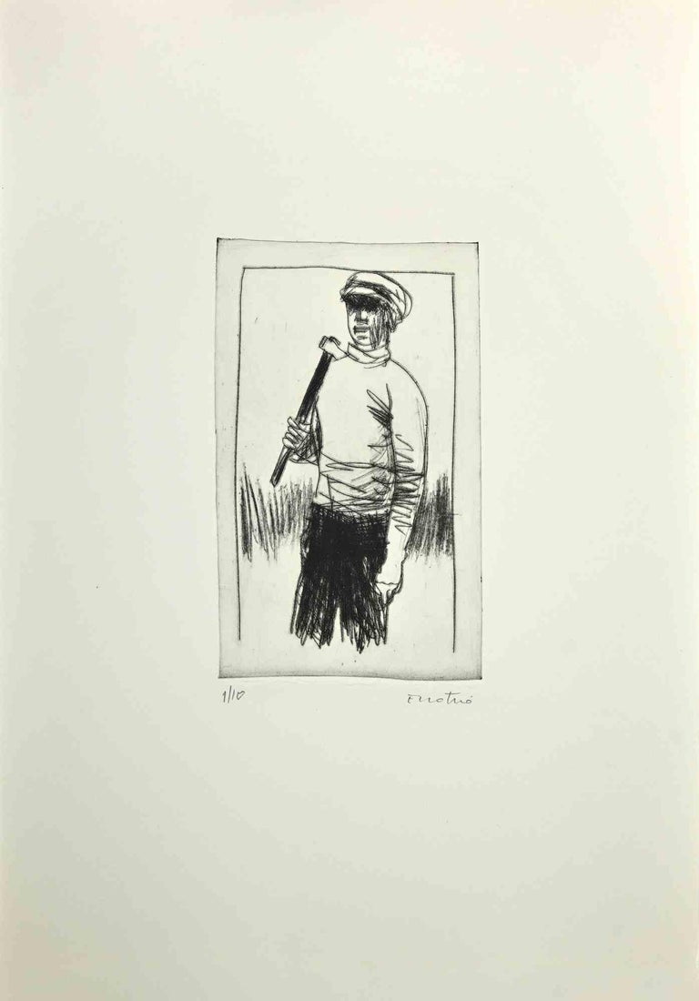 Enotrio Pugliese - The Sicilian - Etching by Enotrio Pugliese - 1963 ...