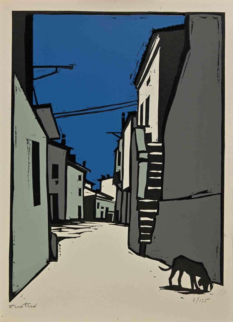 Enotrio Pugliese - Way of Scylla - Woodcut by Enotrio Pugliese - 1962 ...