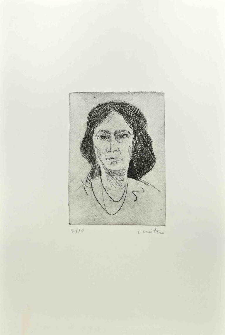 Enotrio Pugliese - Woman - Etching by Enotrio Pugliese - 1963 For Sale ...