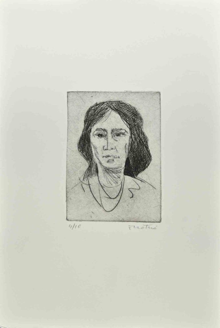 Enotrio Pugliese - Woman - Etching by Enotrio Pugliese - 1963 For Sale ...