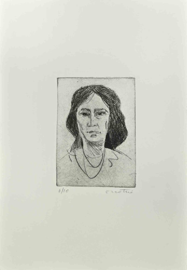 Enotrio Pugliese - Woman - Etching by Enotrio Pugliese - 1963 For Sale ...