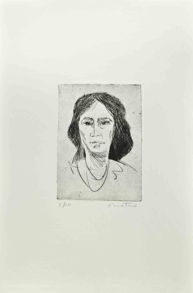 Enotrio Pugliese - Woman - Etching by Enotrio Pugliese - 1963 For Sale ...