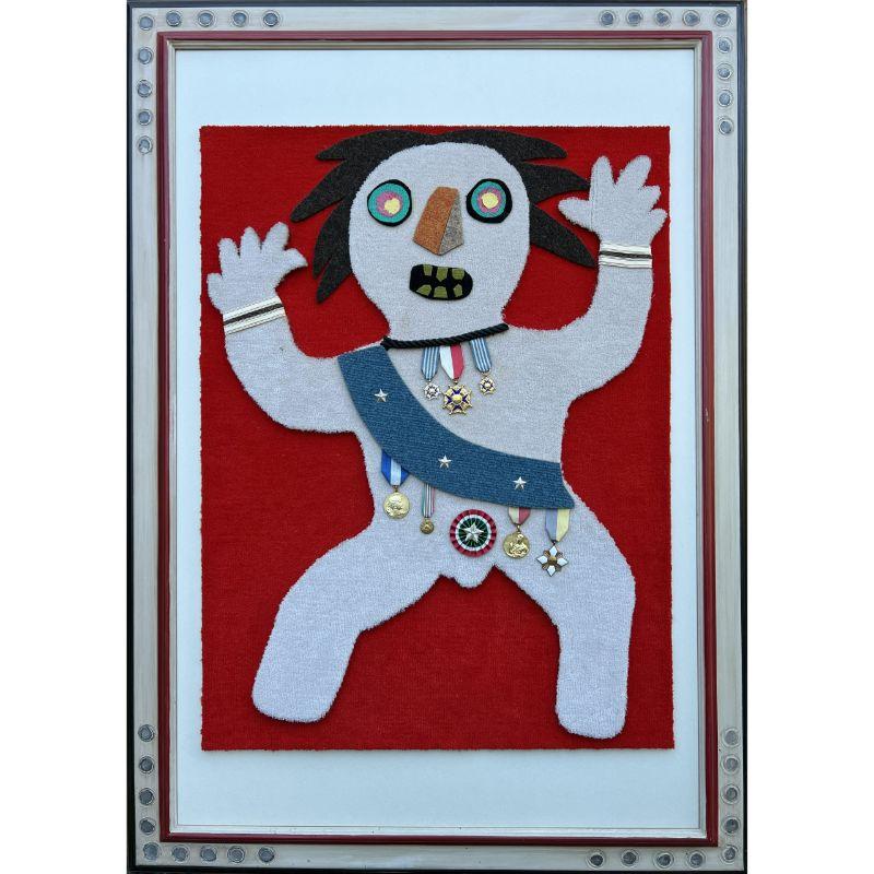 Enrico Baj - Surrealist Screen Print Collage with Glitter Multiple ...