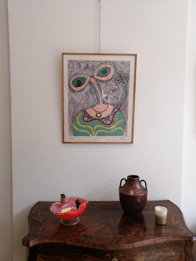 Enrico Baj - Flower lady For Sale at 1stDibs