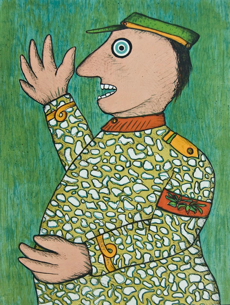 Enrico Baj - Il Generale (The General) - Original Etching by E. Baj ...