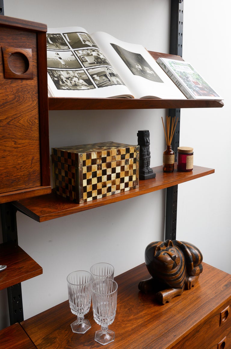 Enrique Garcel Colombian Tessellated Horn and Brass Decorative Box ...