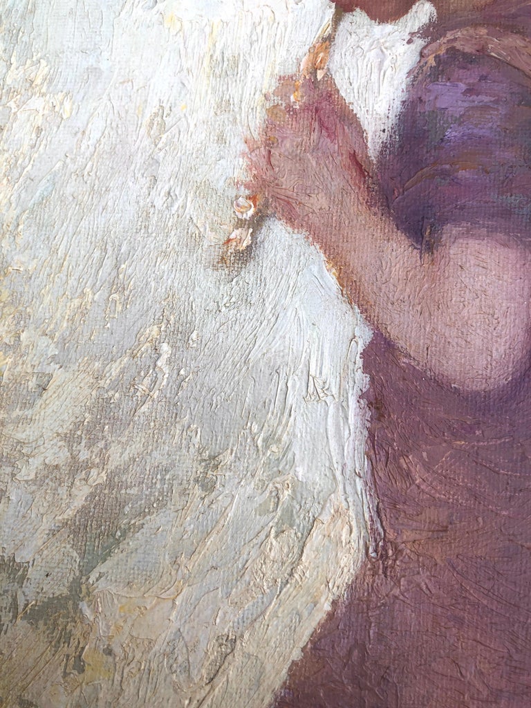 Enrique Montserrat Foj - Girl playing the flute oil painting For Sale ...