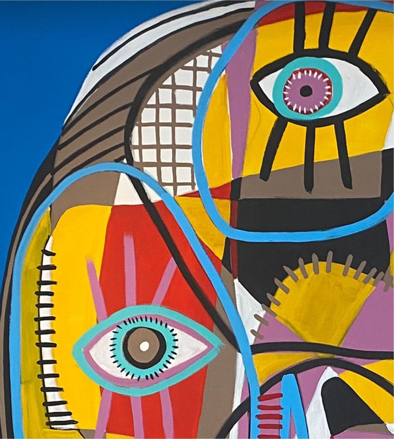 Enrique Pichardo - Cara Azul, Contemporary Art, Abstract Painting, 21st ...