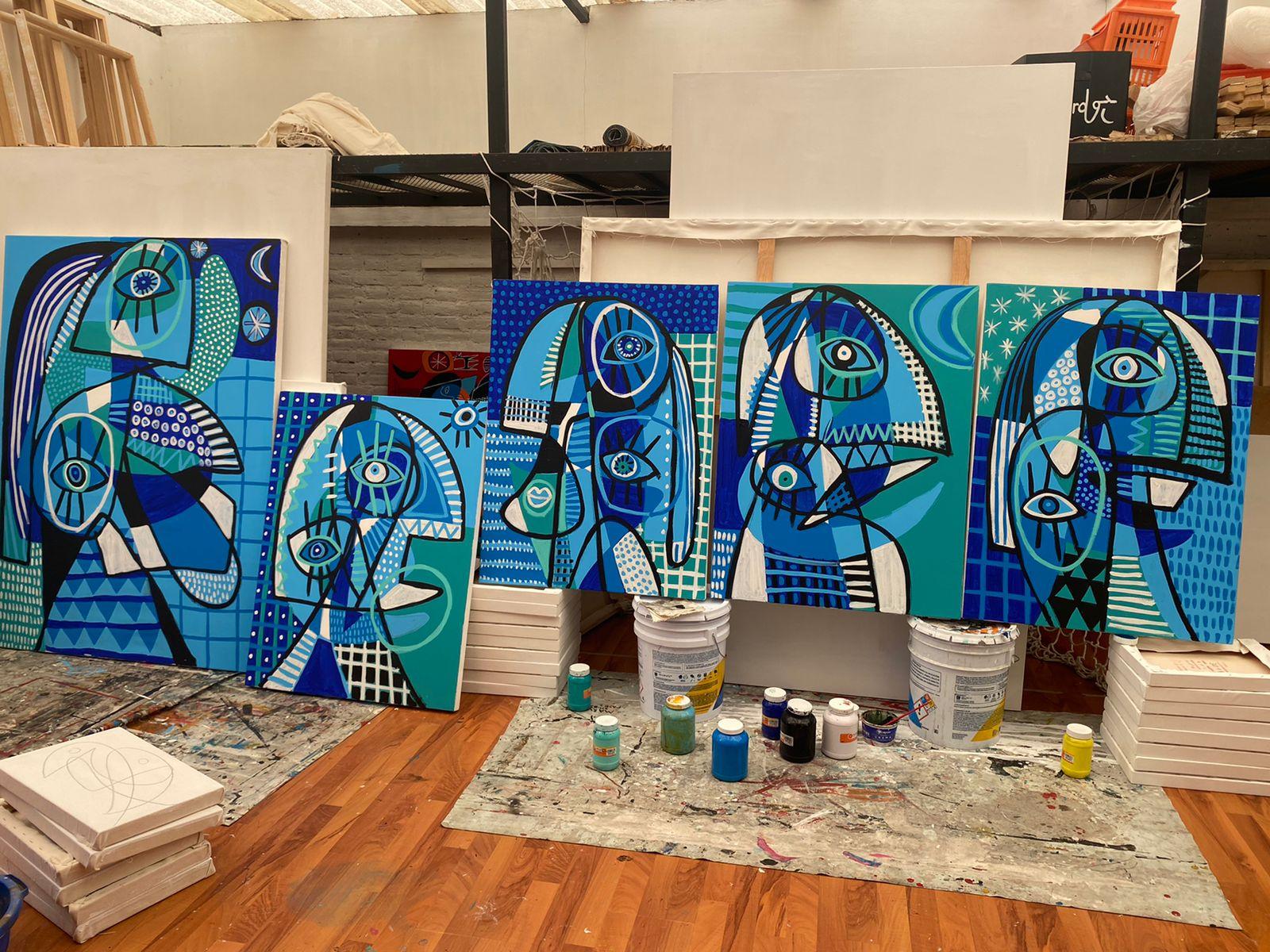 Enrique Pichardo - My Blues, Contemporary Art, Abstract Painting, 21st ...