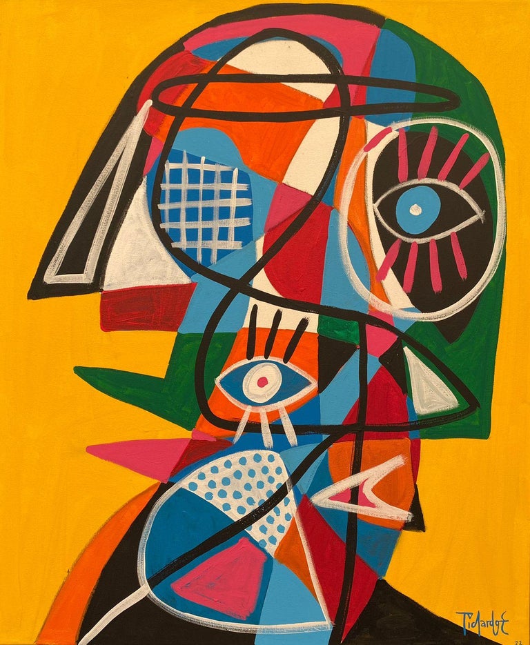 Enrique Pichardo - Yellow Face, Contemporary Art, Abstract Painting ...