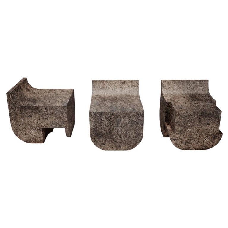 Ensemble of 3 Mono Block Chairs, Isac Elam Kaid For Sale at 1stDibs