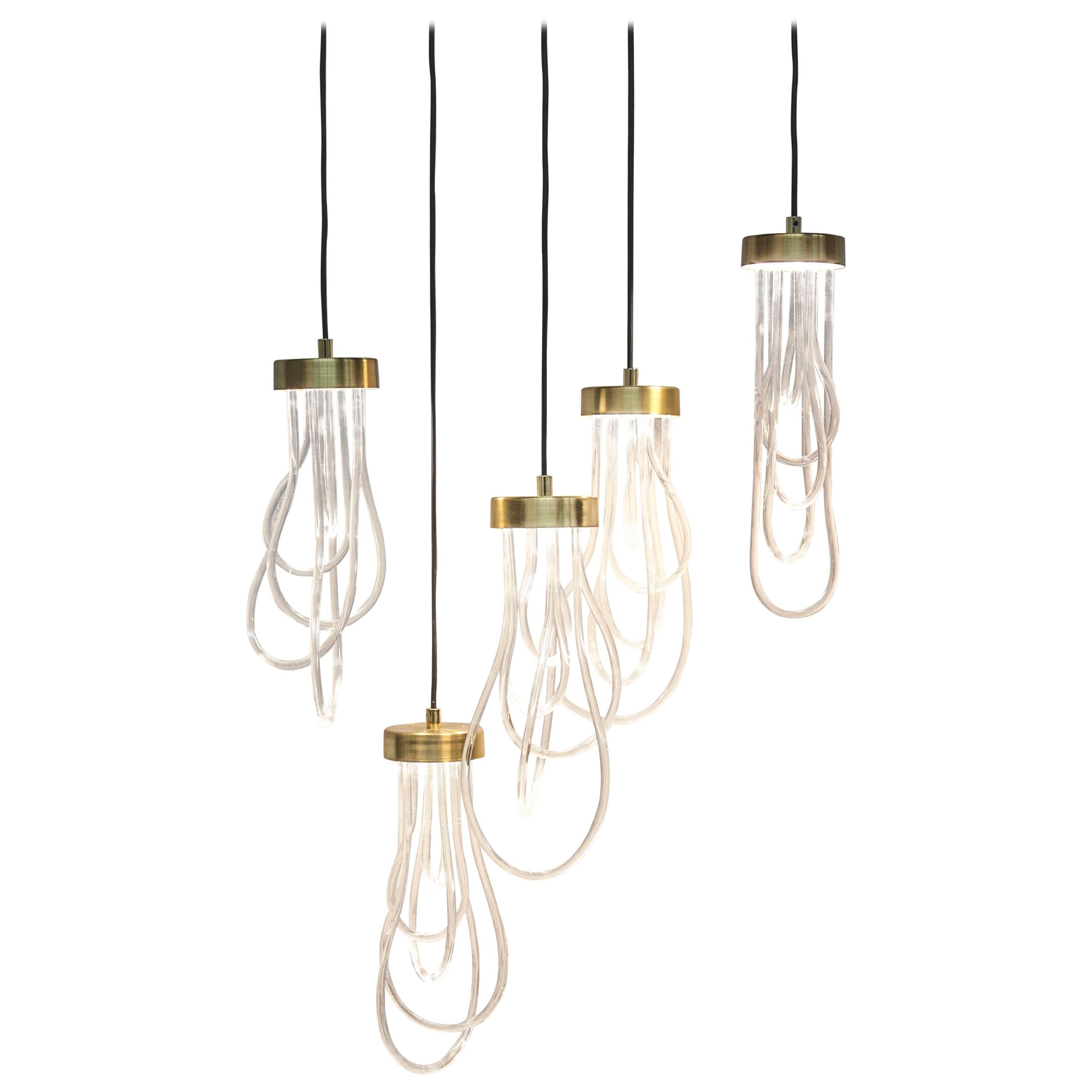 Pair of French Exploding Fireworks Flush Pendant Light For Sale at 1stDibs