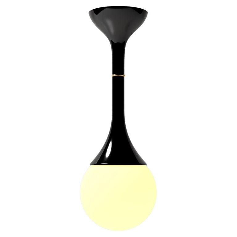 ENTLER Gloss Black Ceramic Moondrop Pendant 17" For Sale at 1stDibs