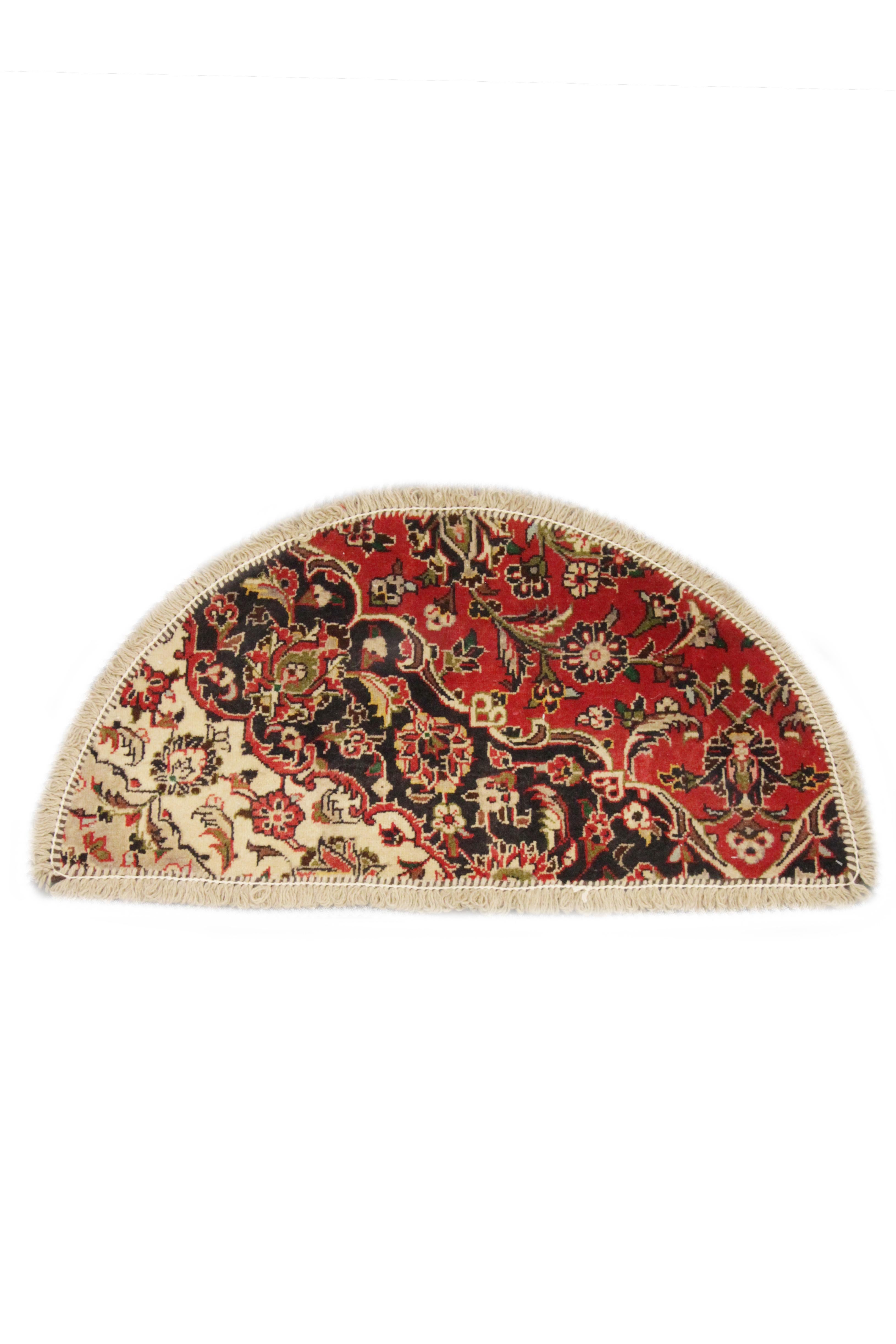 Entrance Way Handmade Carpet Mat, Semicircle Dust Barrier Oriental Rug ...
