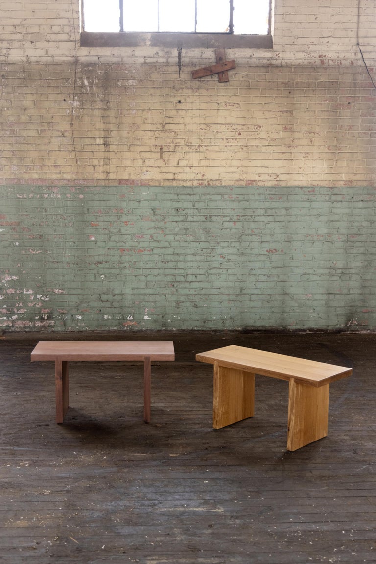 Entryway Bench in Walnut - Asian Style Wood Bench, Natural Grain For ...