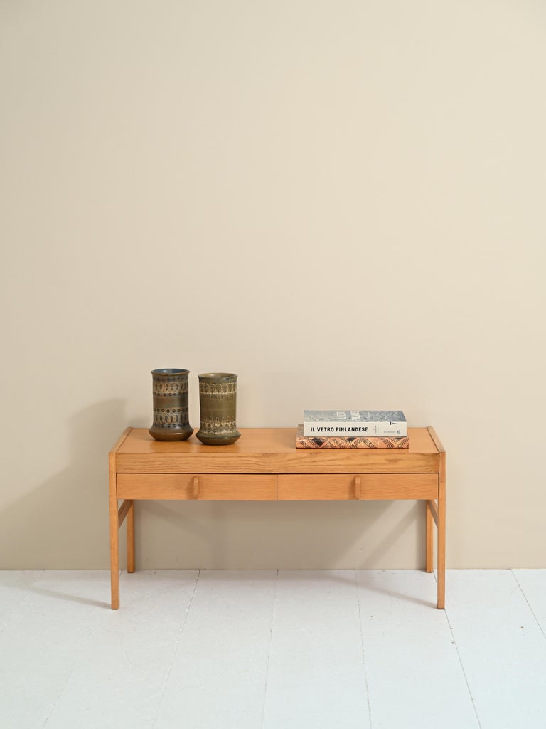 Entryway Oak Bench, Vintage TV Cabinet For Sale at 1stDibs