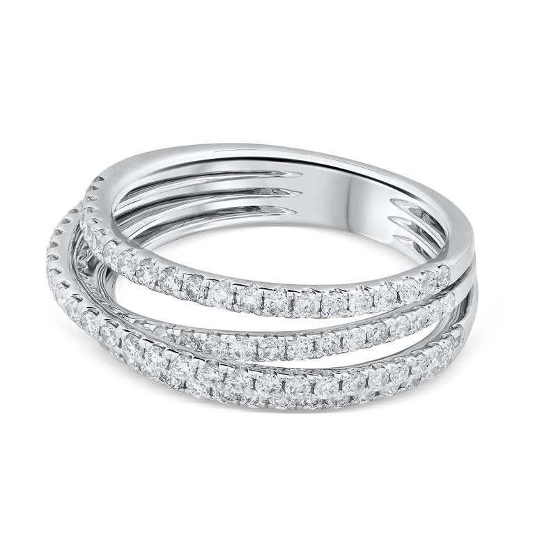 Entwined Four-Row Diamond Ring at 1stDibs | entwined diamond ring ...