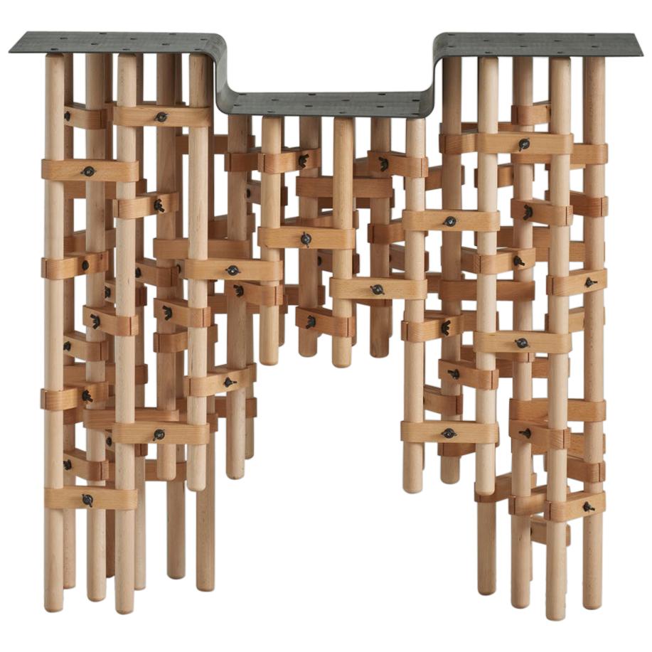 Lexan Series Console Table by Phaedo, Clear Lexan with Blue Oil ...