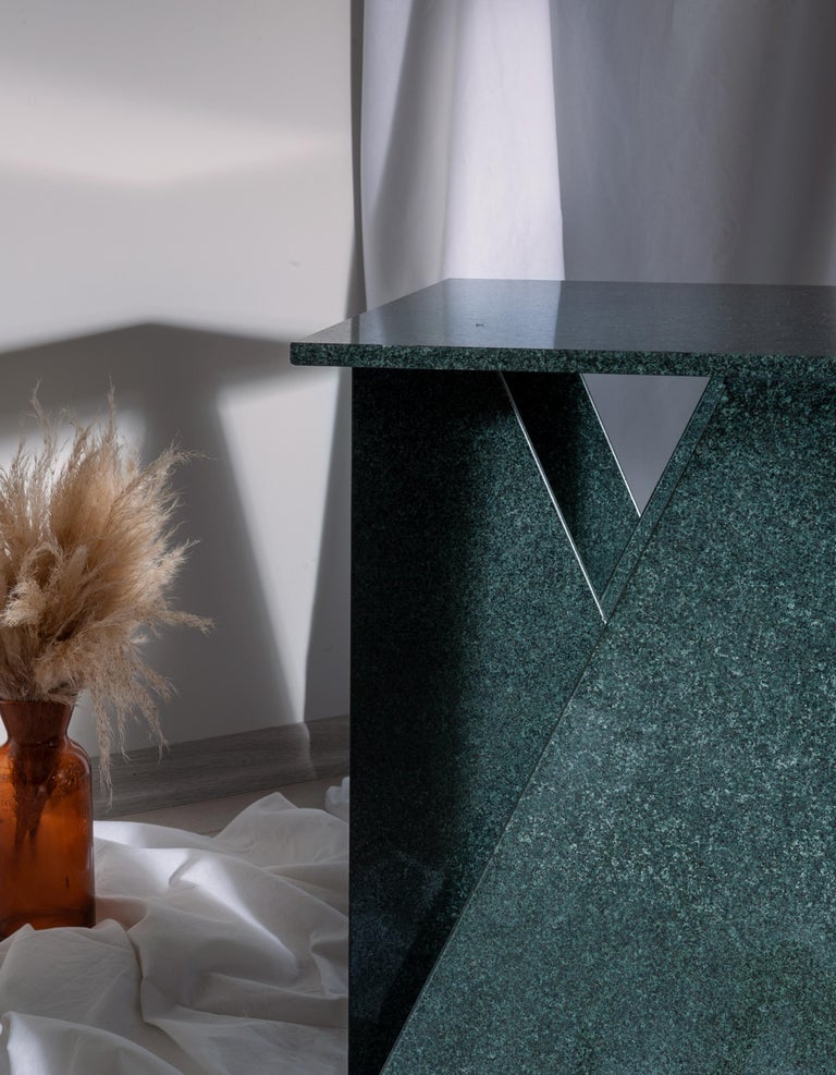 Envo Side Table, Sandblasted Green Diabase Stone, Studio Mohs For Sale ...