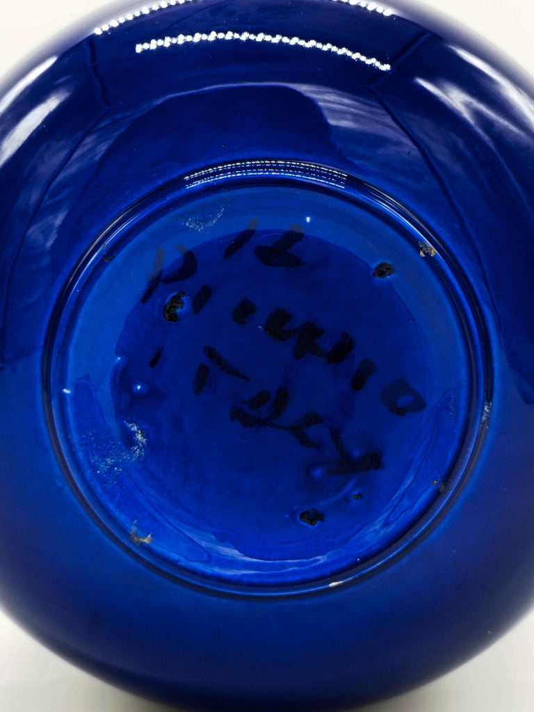 Enzo Bioli for Il Picchio Blue Ceramic Vase, Italy, 1970s For Sale at ...